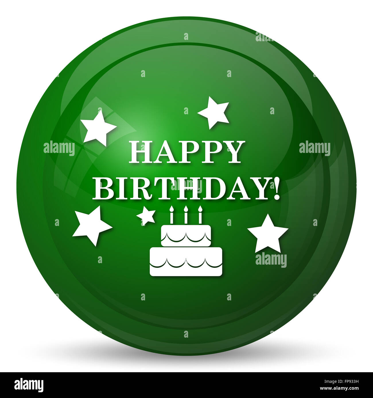 Happy birthday icon. Internet button on white background Stock Photo ...