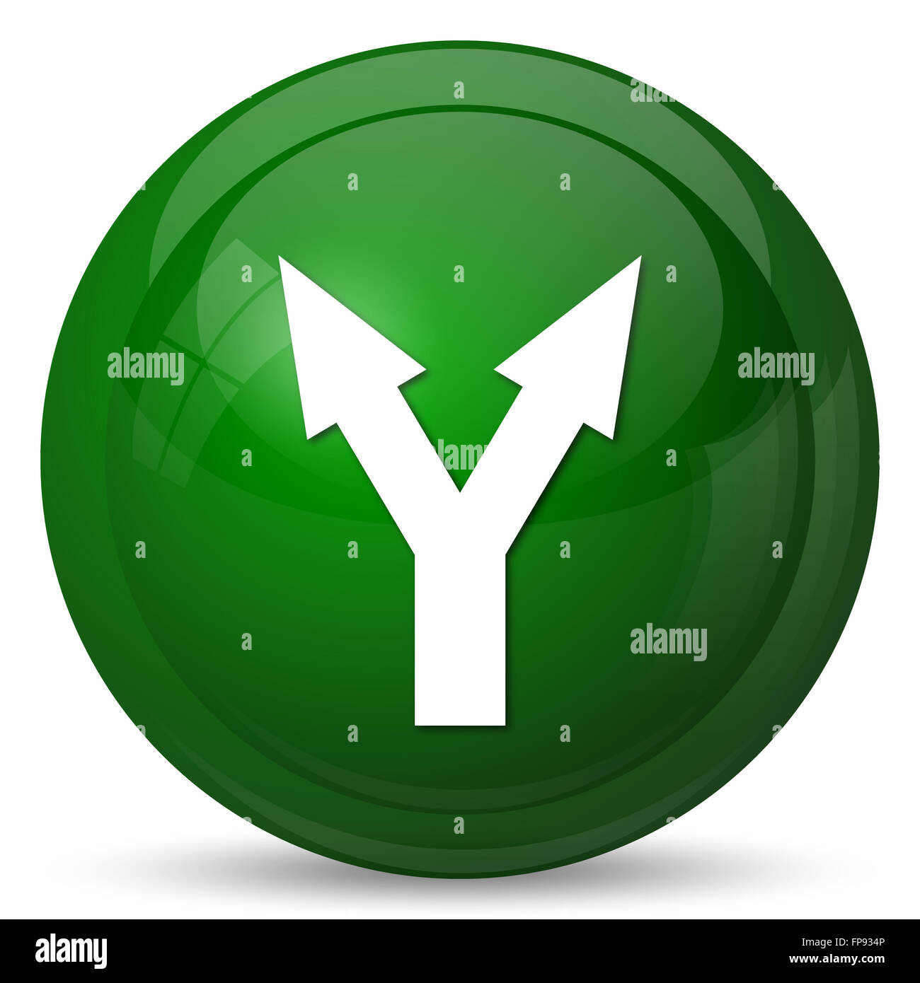 Split arrow icon. Internet button on white background Stock Photo - Alamy