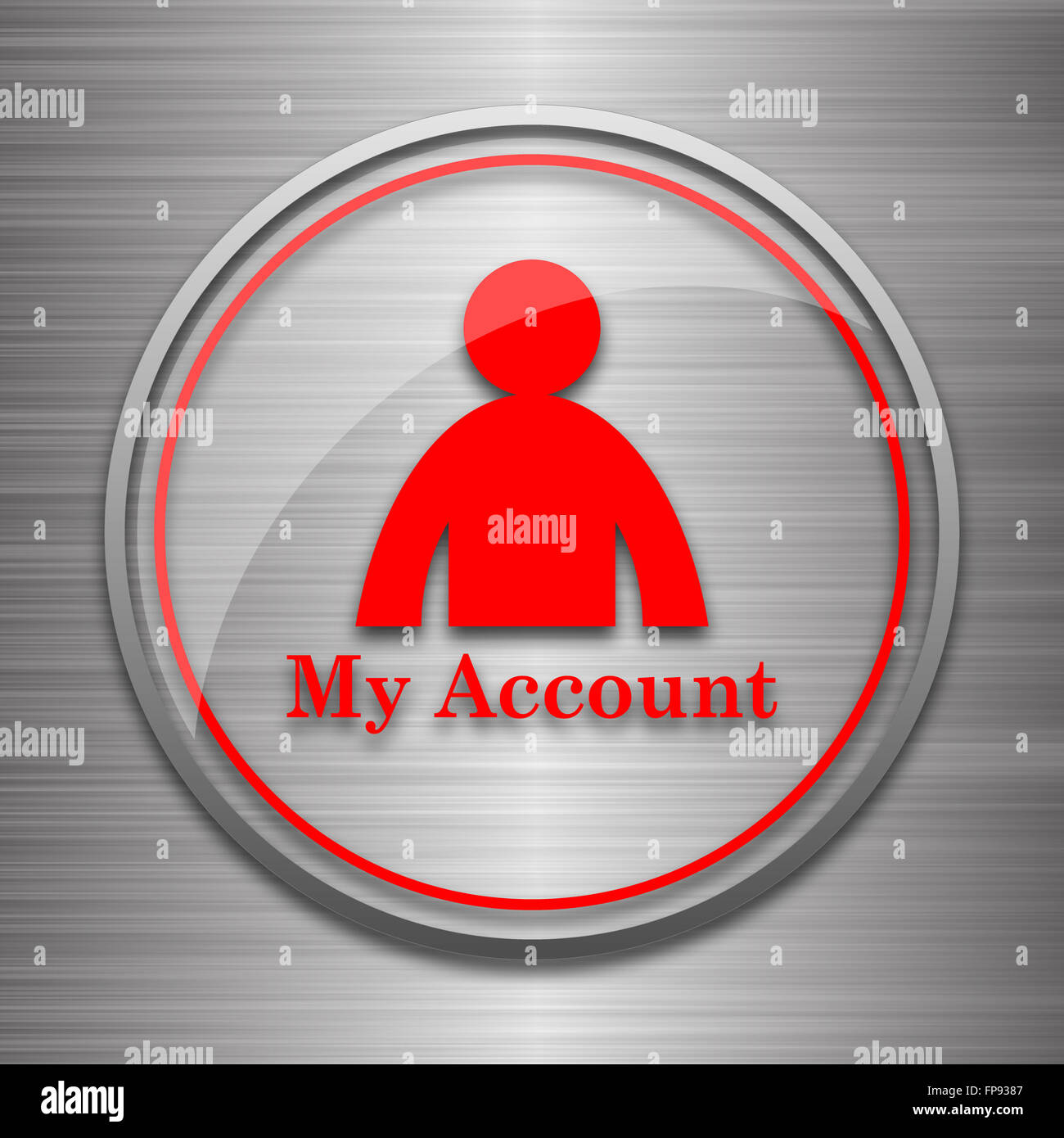My account icon. Internet button on metallic background Stock Photo - Alamy