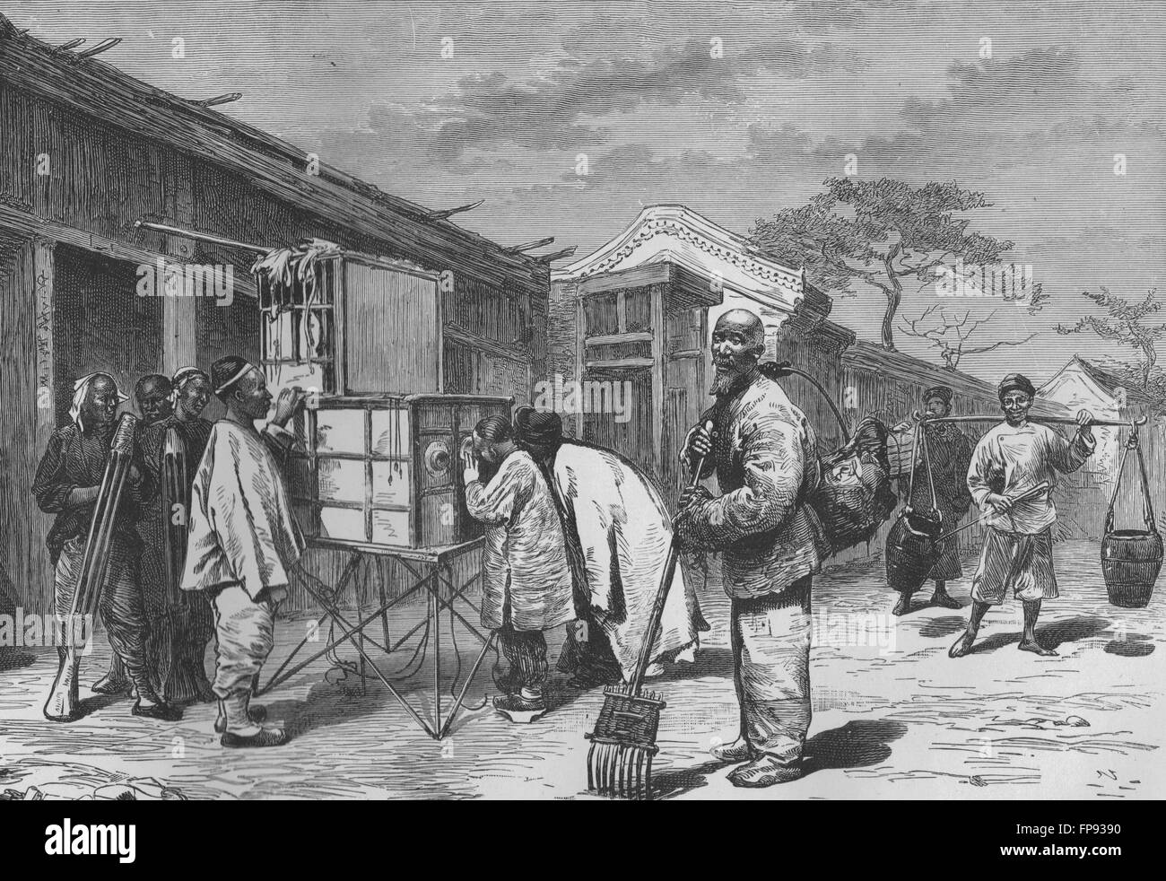 BEIJING: A Street in Pekin, antique print 1882 Stock Photo - Alamy