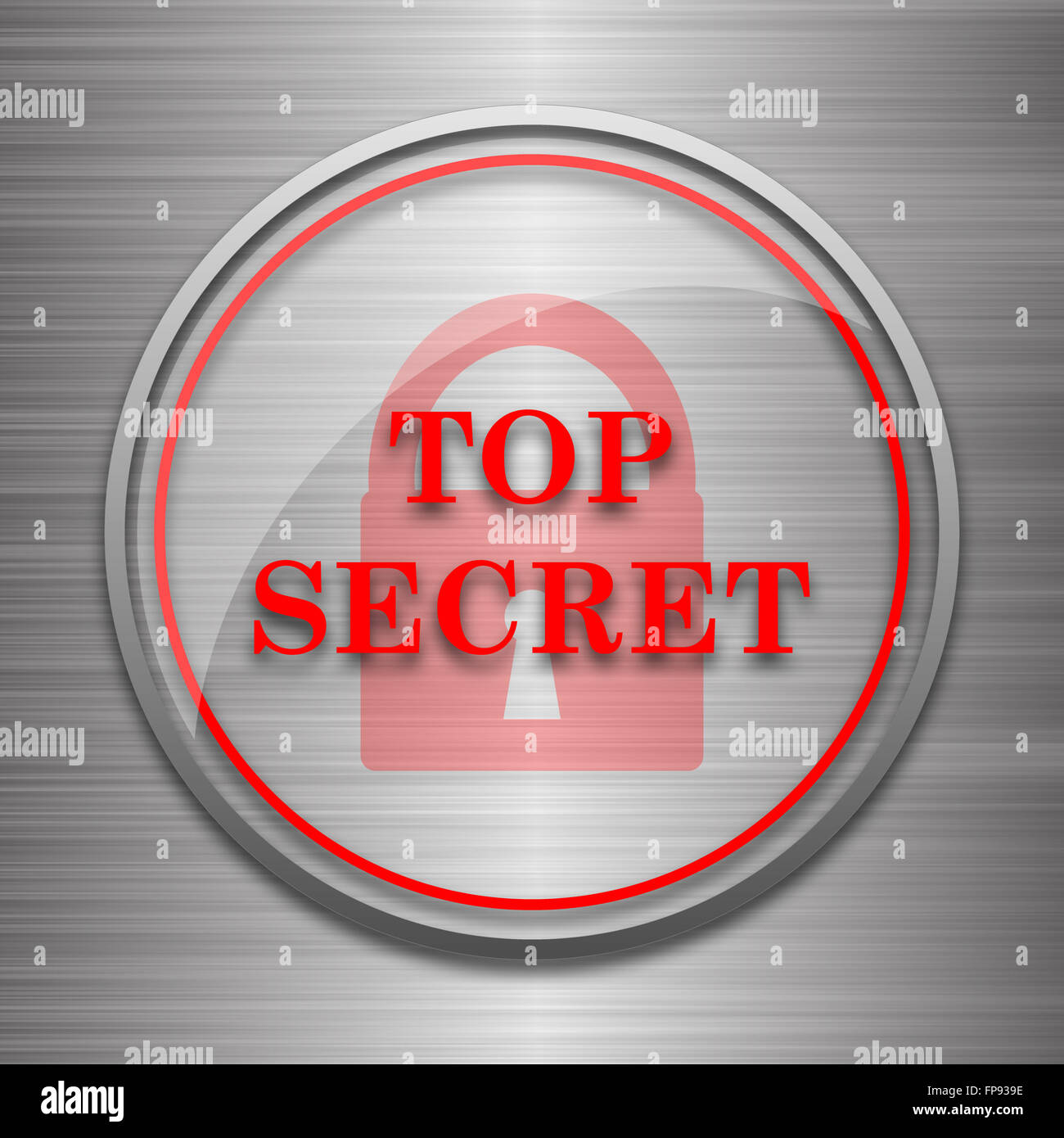 Top secret icon. Internet button on metallic background Stock Photo - Alamy