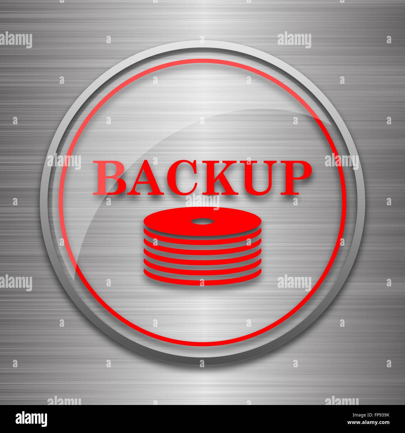 Back-up icon. Internet button on metallic background Stock Photo - Alamy