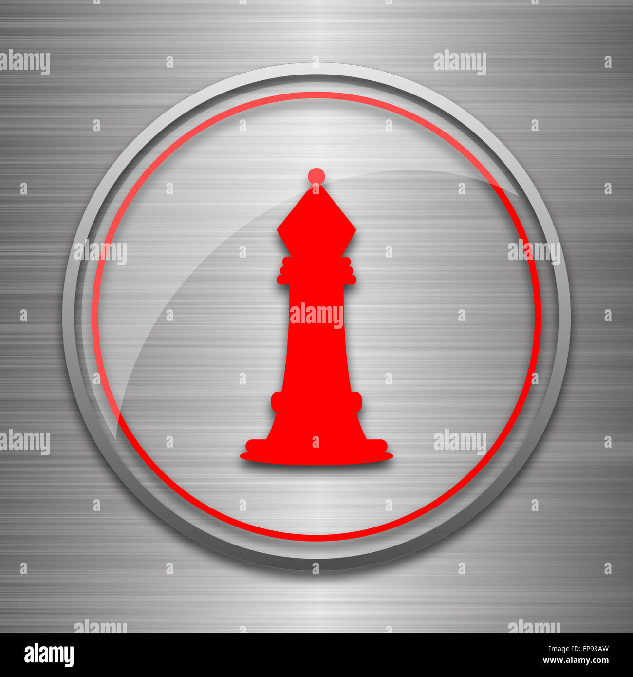 Chess icon. Internet button on metallic background Stock Photo - Alamy