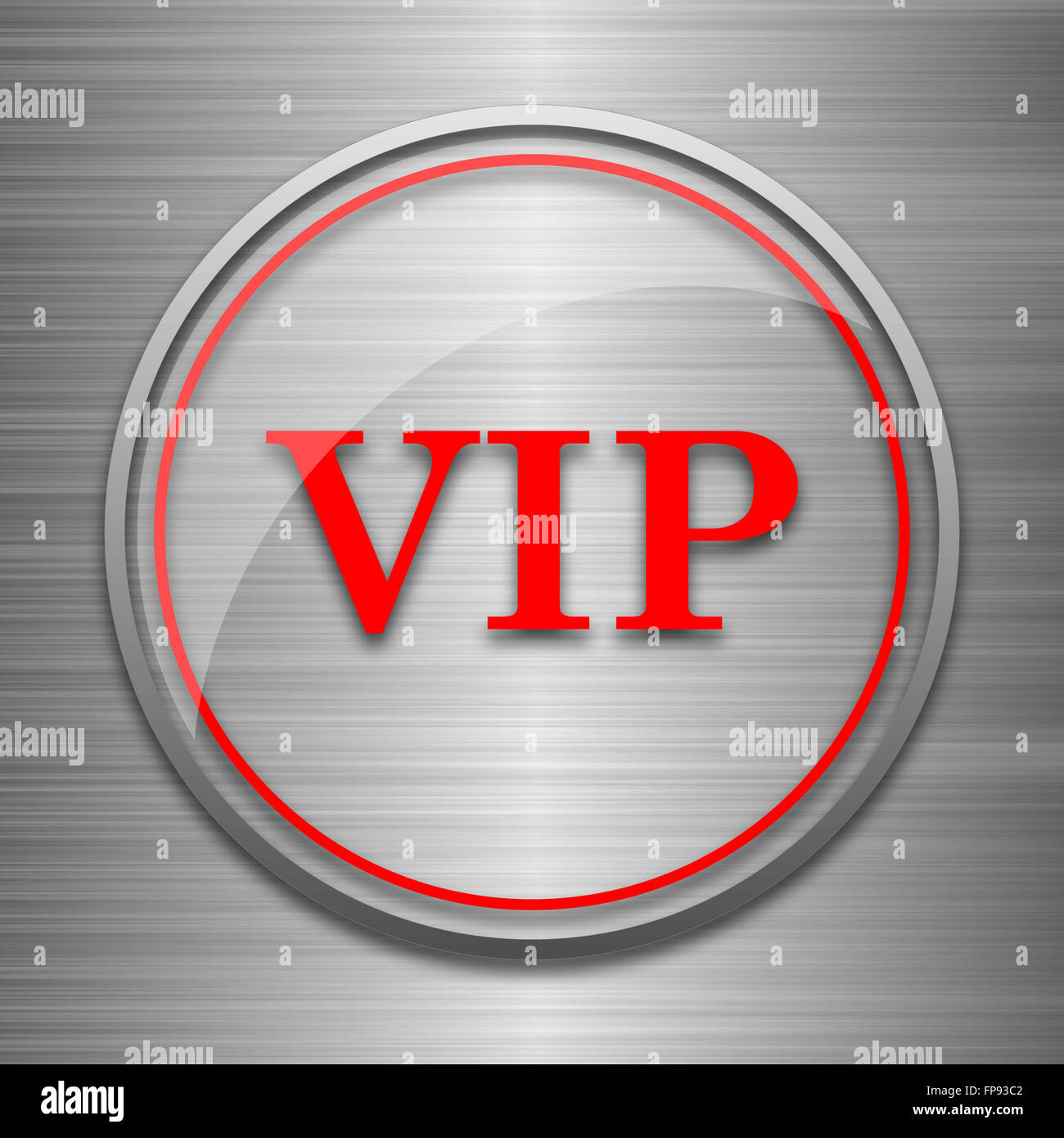 VIP icon. Internet button on metallic background Stock Photo - Alamy