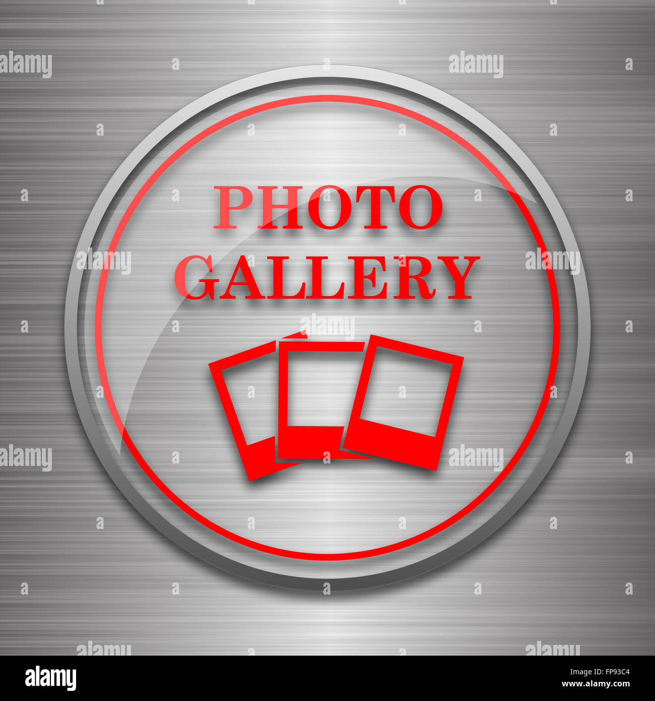 Photo gallery icon. Internet button on metallic background Stock Photo ...