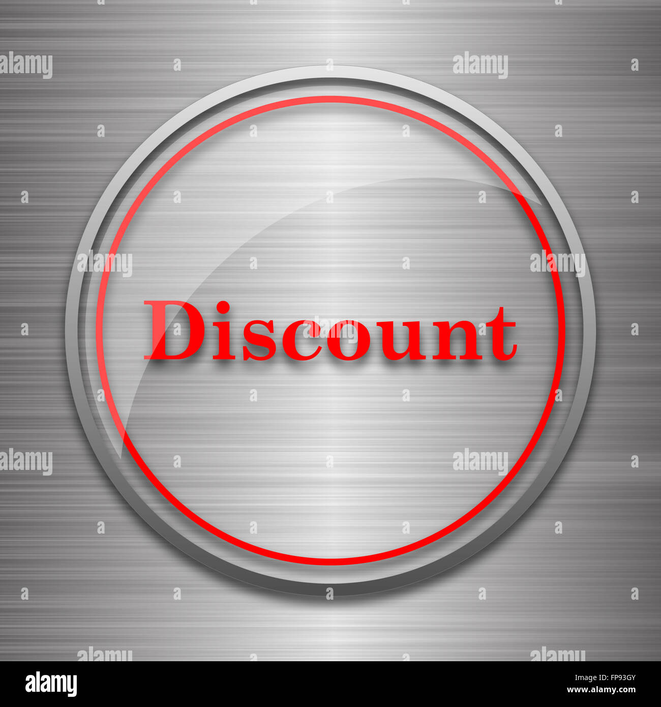 Discount icon. Internet button on metallic background Stock Photo - Alamy