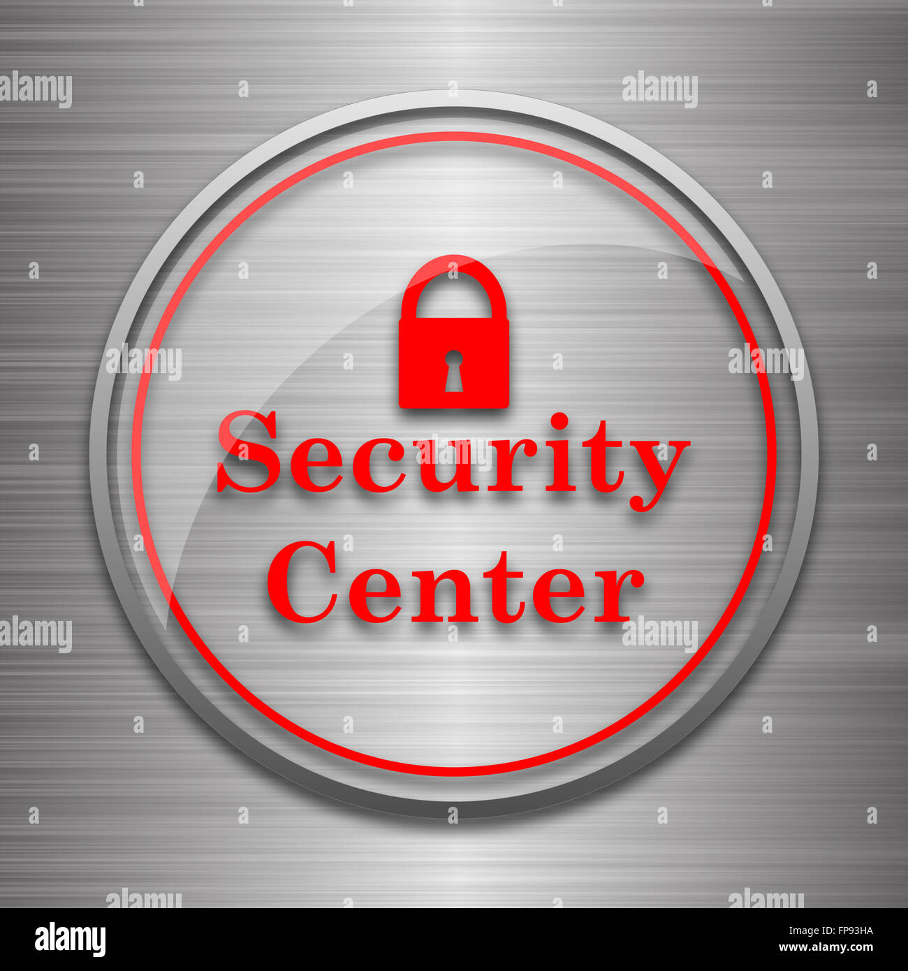 Security center icon. Internet button on metallic background Stock ...