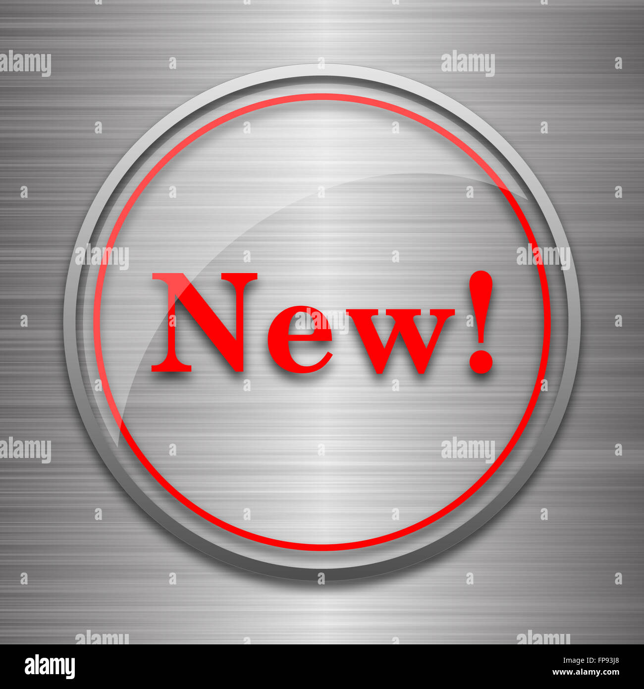New icon. Internet button on metallic background Stock Photo - Alamy