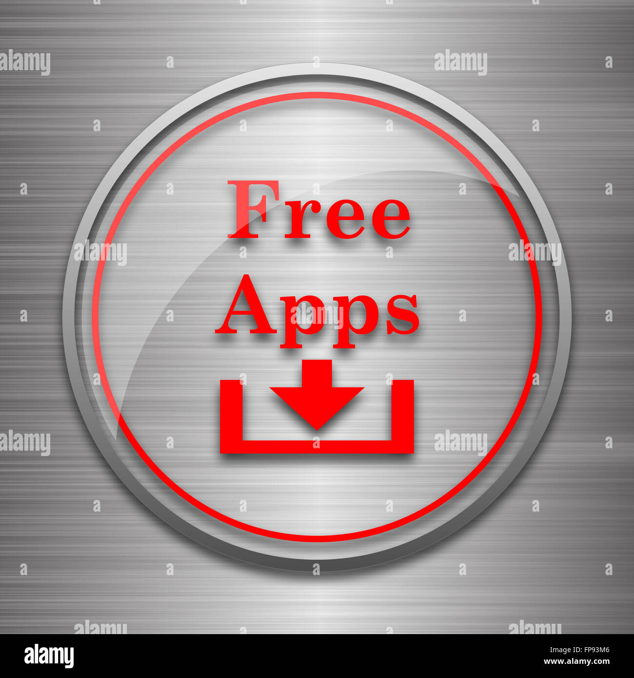 Free apps icon. Internet button on metallic background Stock Photo - Alamy
