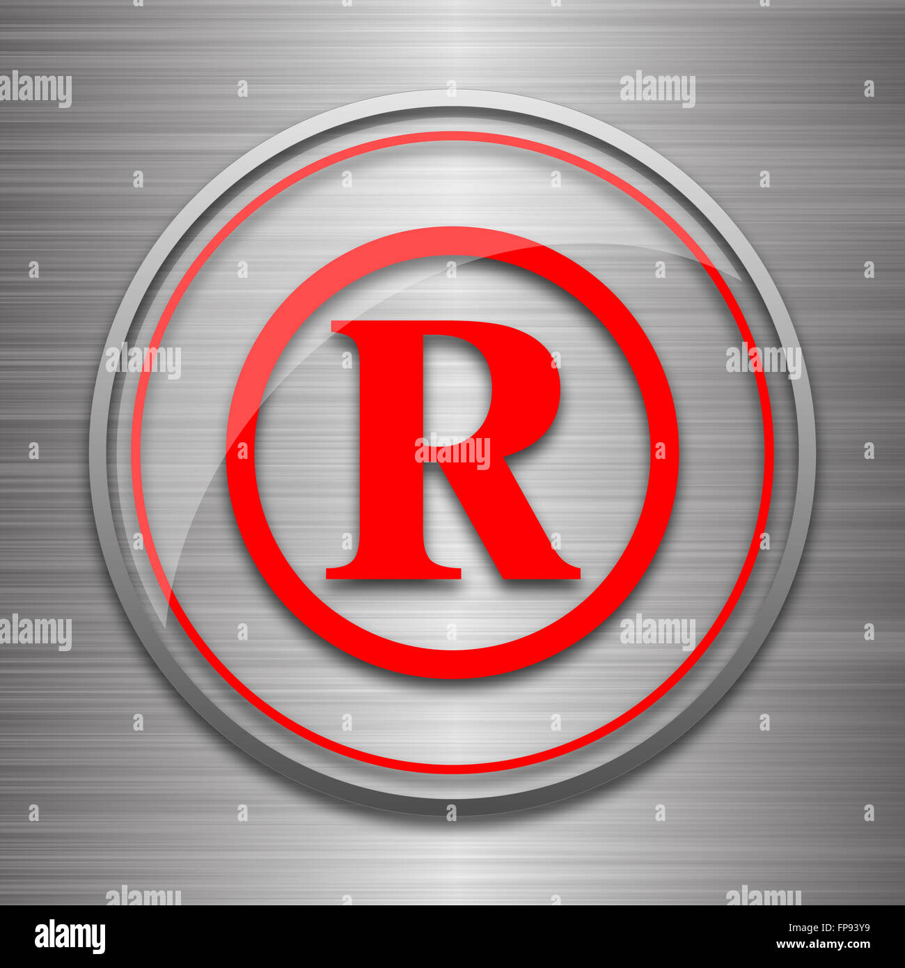 Registered mark icon. Internet button on metallic background Stock ...
