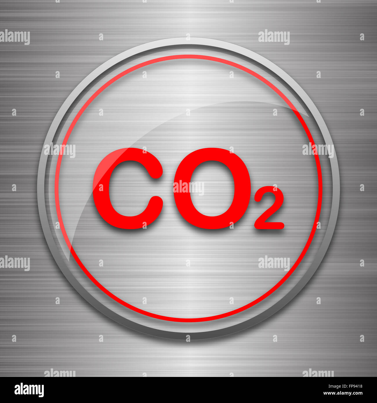 CO2 icon. Internet button on metallic background Stock Photo - Alamy