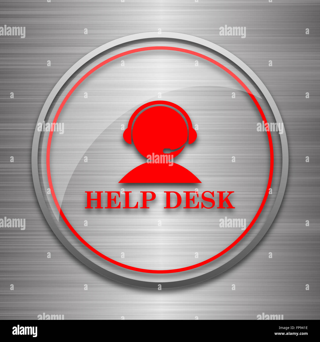 Helpdesk icon. Internet button on metallic background Stock Photo - Alamy