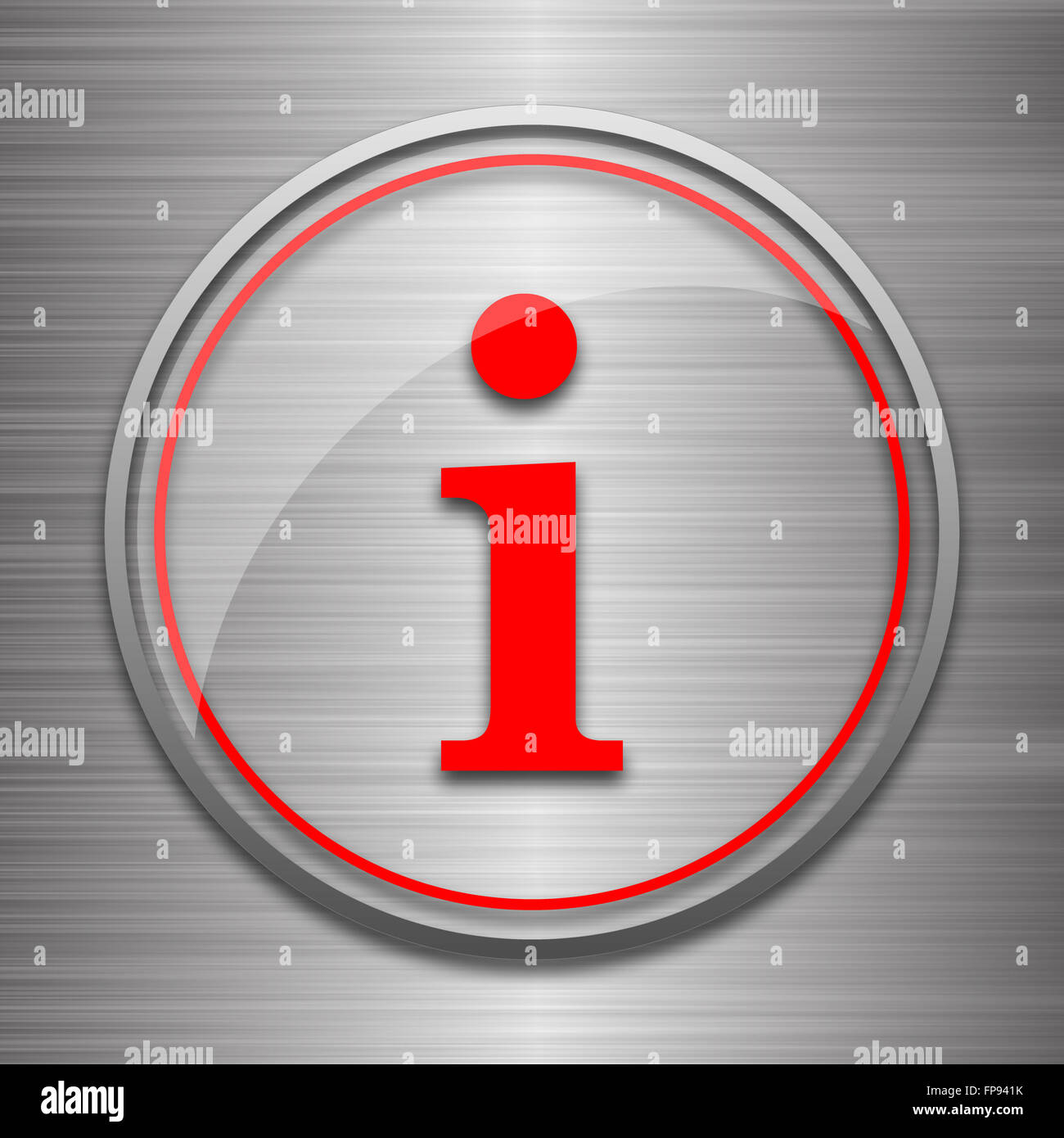 Info icon. Internet button on metallic background Stock Photo - Alamy