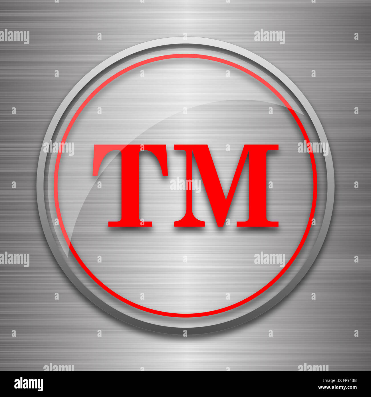 Trade mark icon. Internet button on metallic background Stock Photo - Alamy