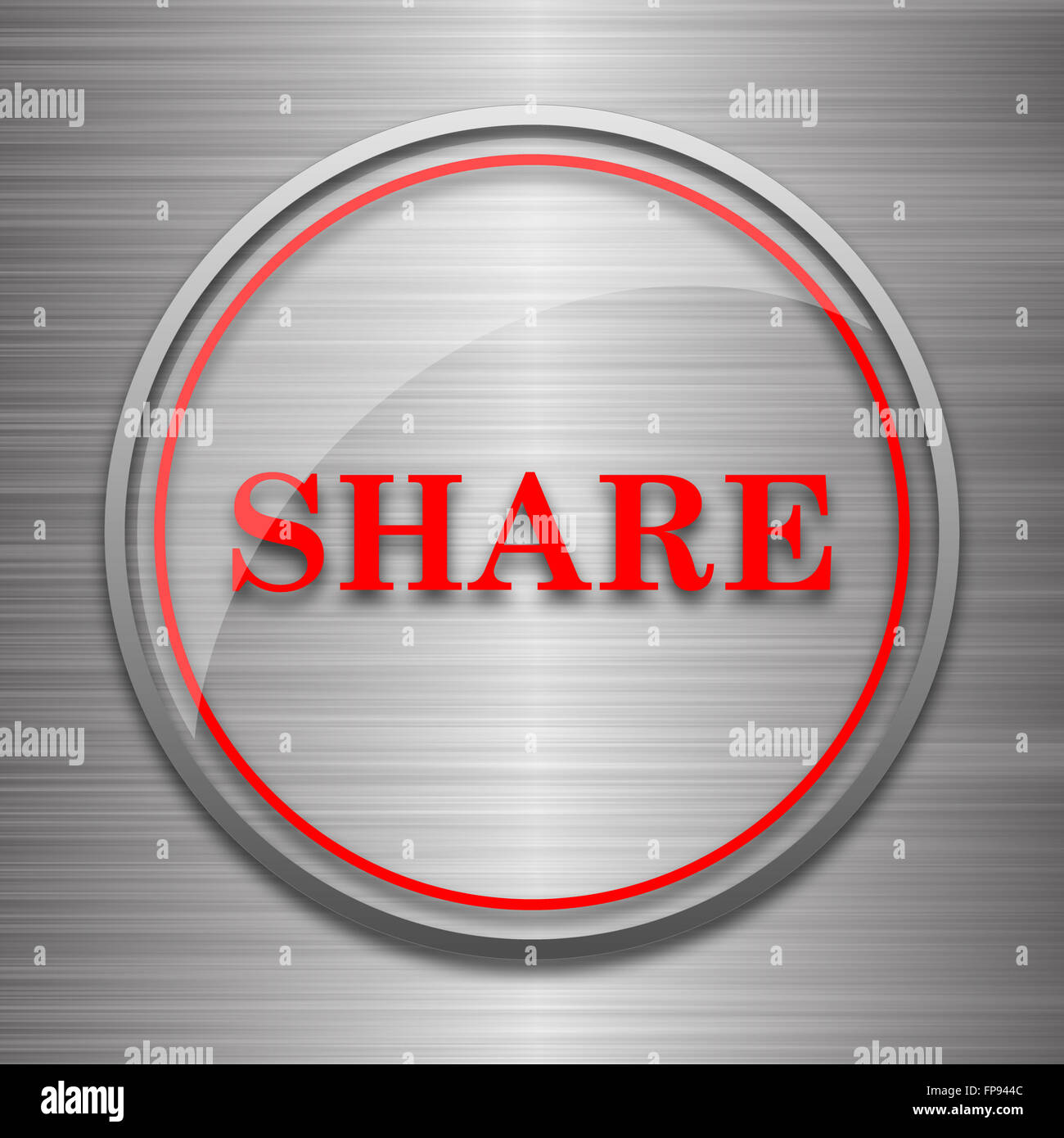 Share icon. Internet button on metallic background Stock Photo - Alamy