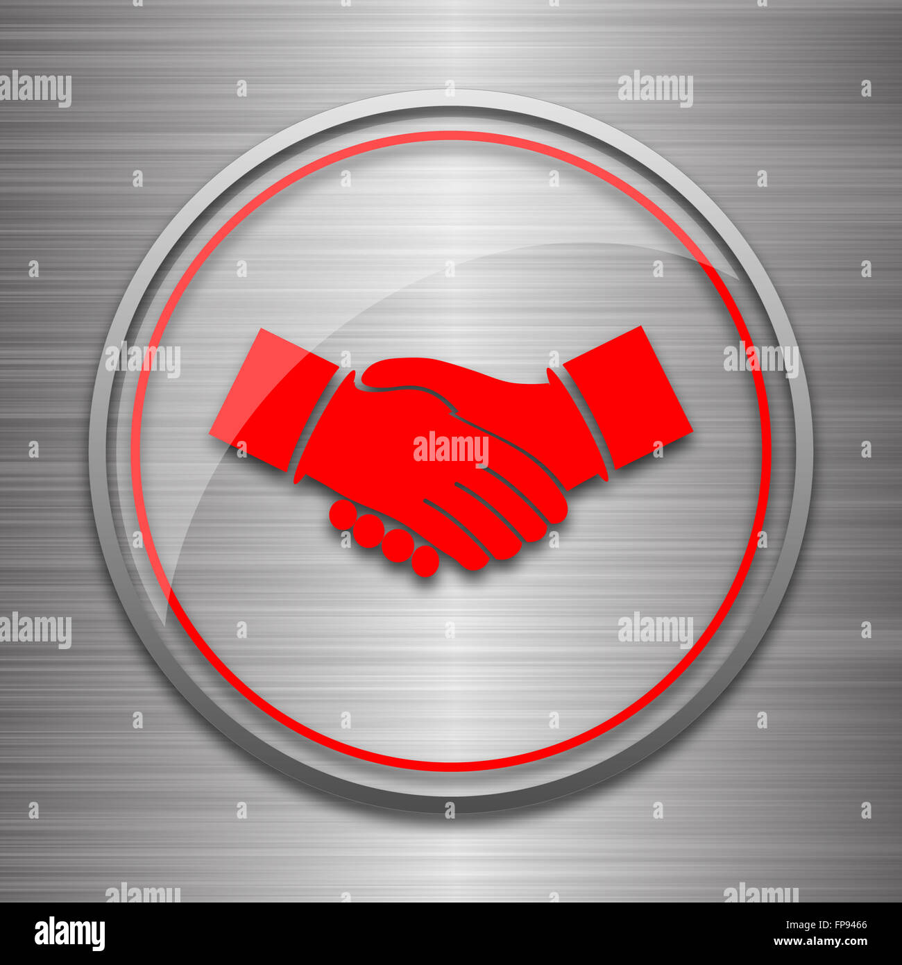 Agreement icon. Internet button on metallic background Stock Photo - Alamy