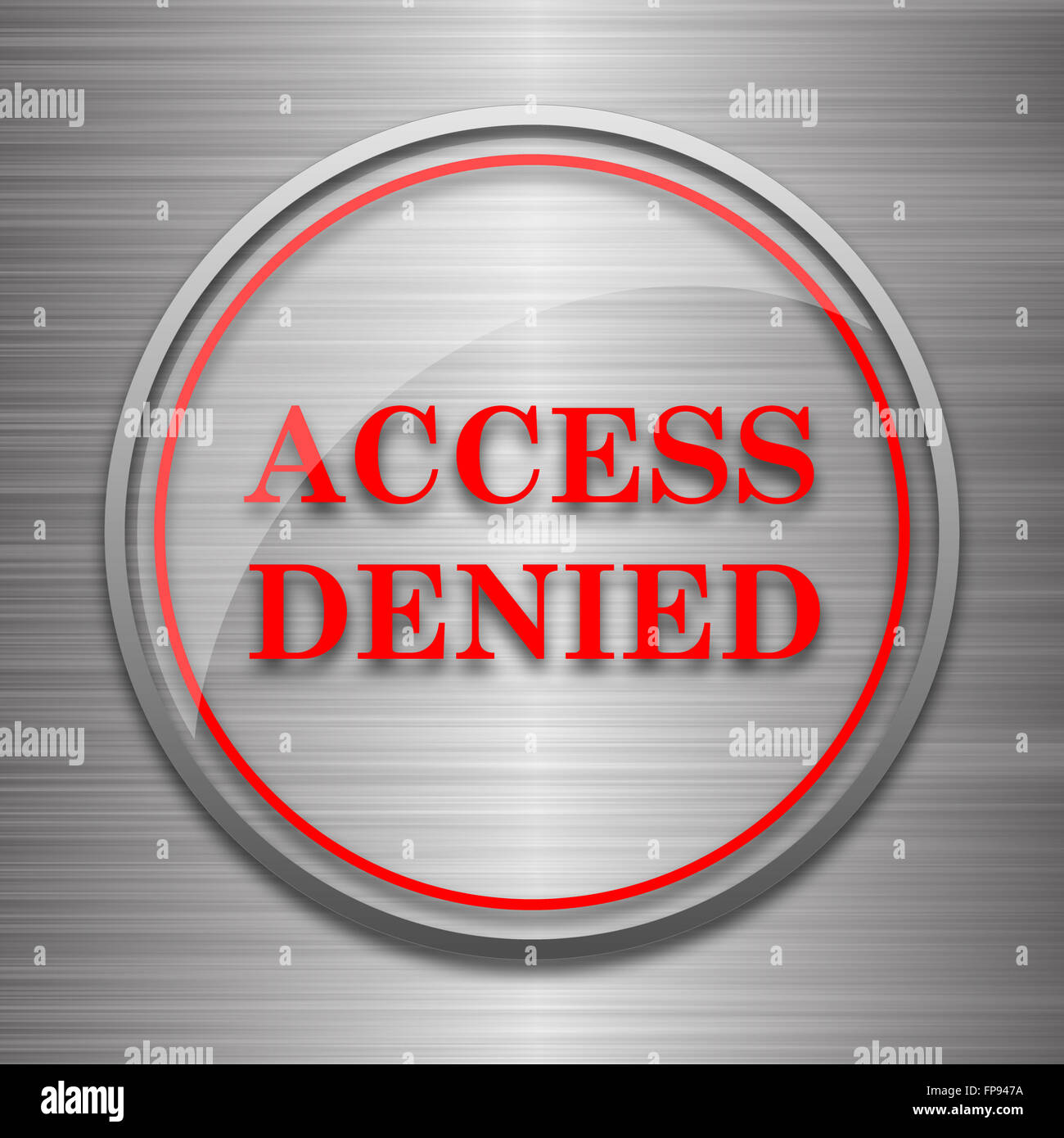 Access denied icon. Internet button on metallic background Stock Photo ...