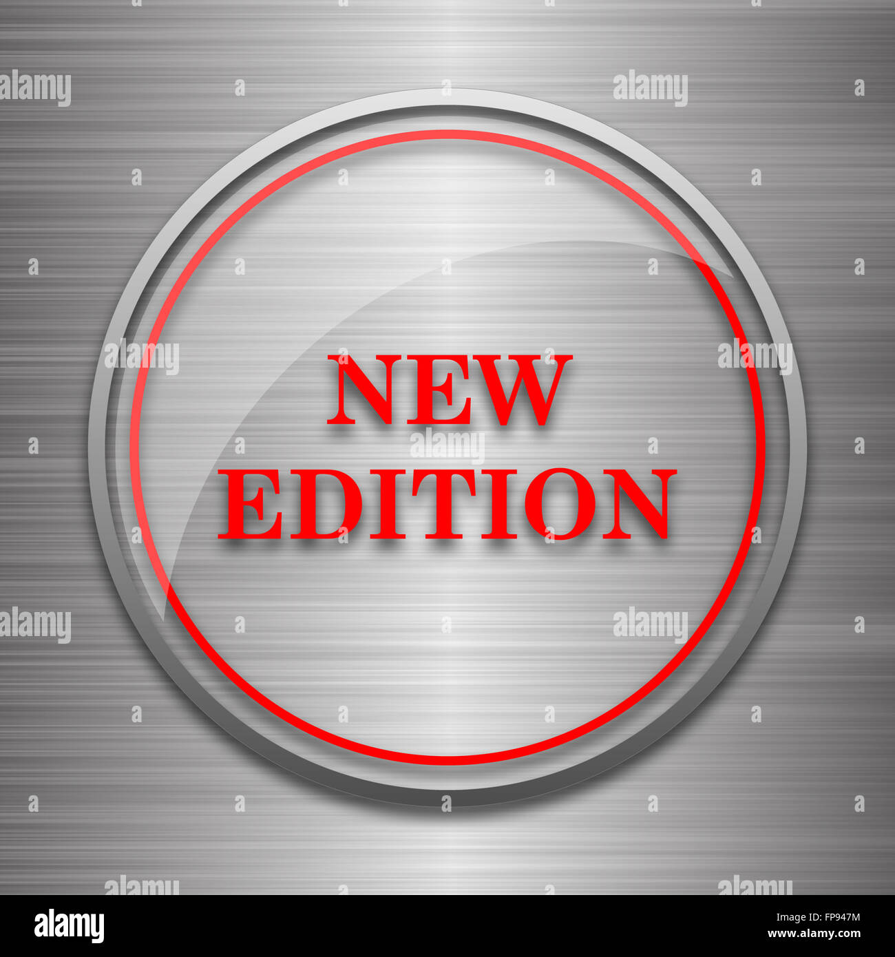 New edition icon. Internet button on metallic background Stock Photo ...