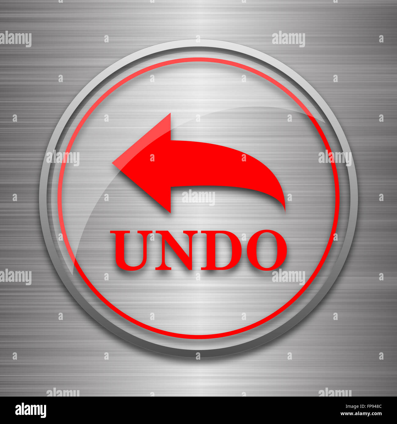 Undo icon. Internet button on metallic background Stock Photo - Alamy