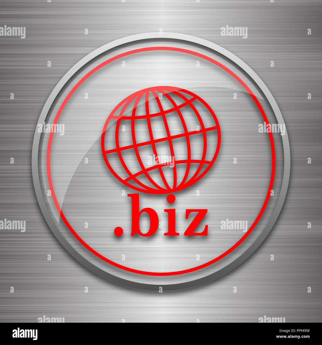 .biz icon. Internet button on metallic background Stock Photo - Alamy