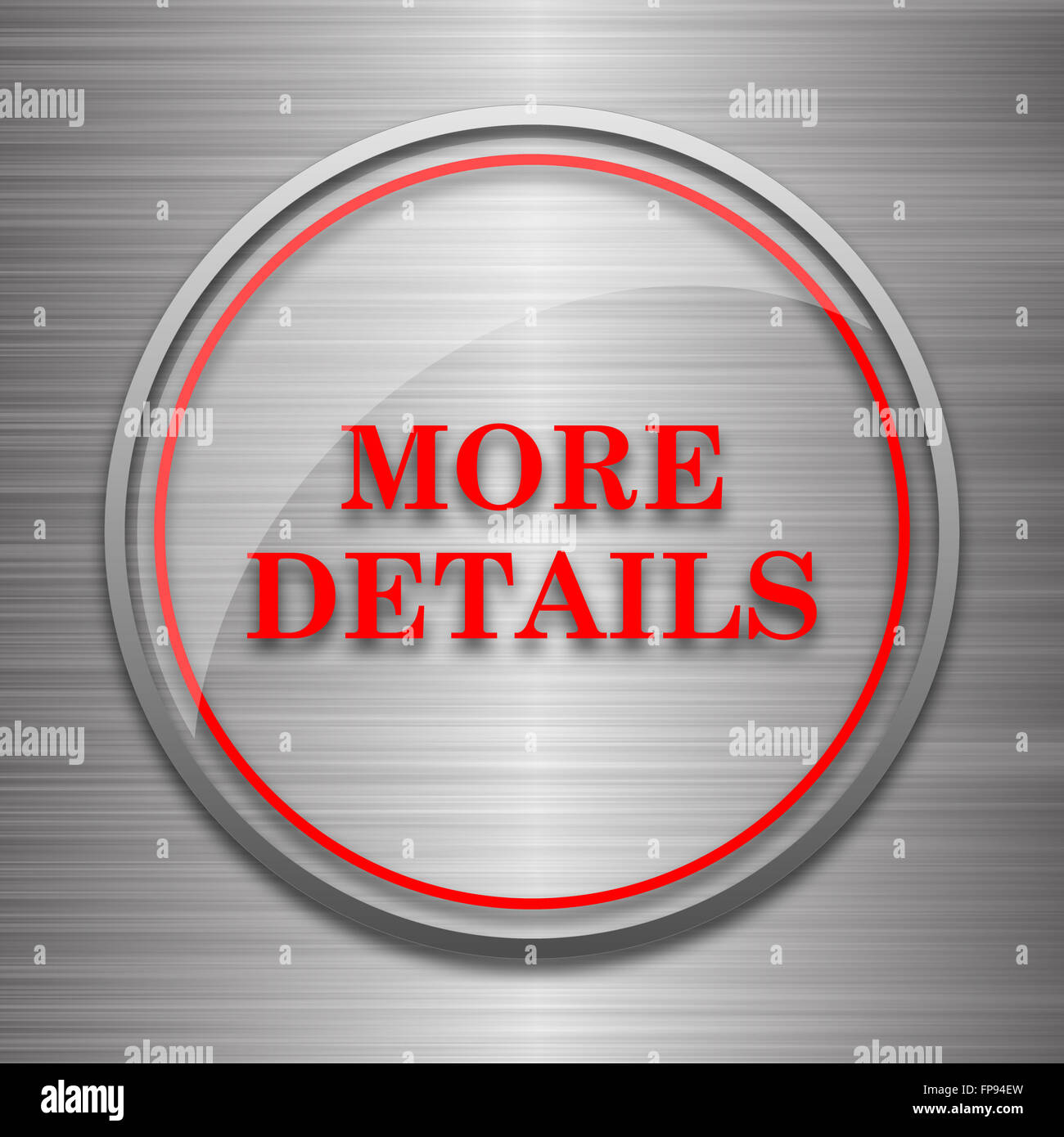 More details icon. Internet button on metallic background Stock Photo ...