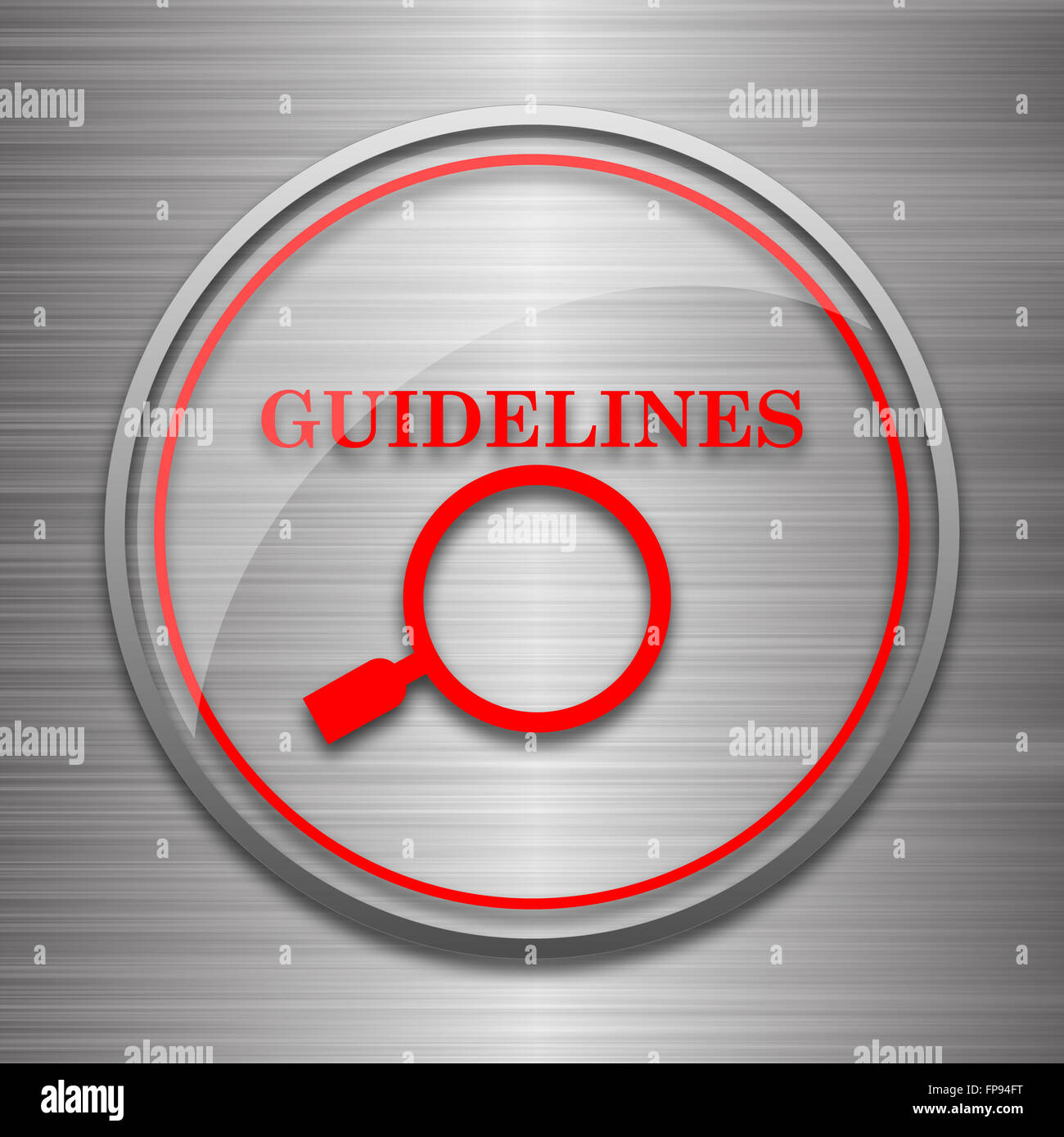 Guidelines icon. Internet button on metallic background Stock Photo - Alamy