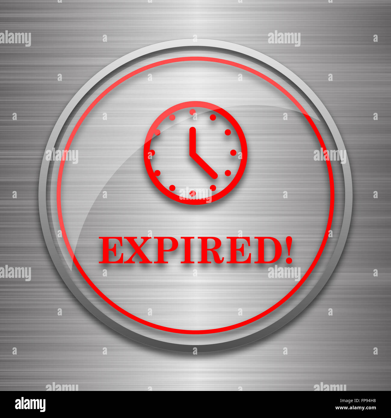 Expired icon. Internet button on metallic background Stock Photo - Alamy