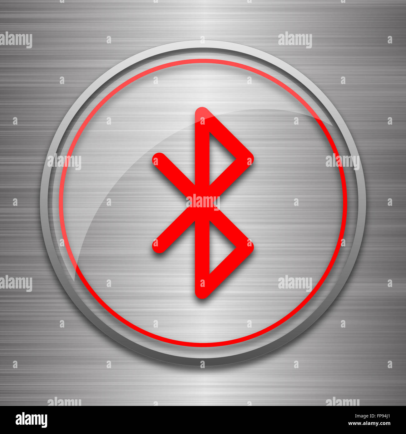 Bluetooth icon. Internet button on metallic background Stock Photo - Alamy