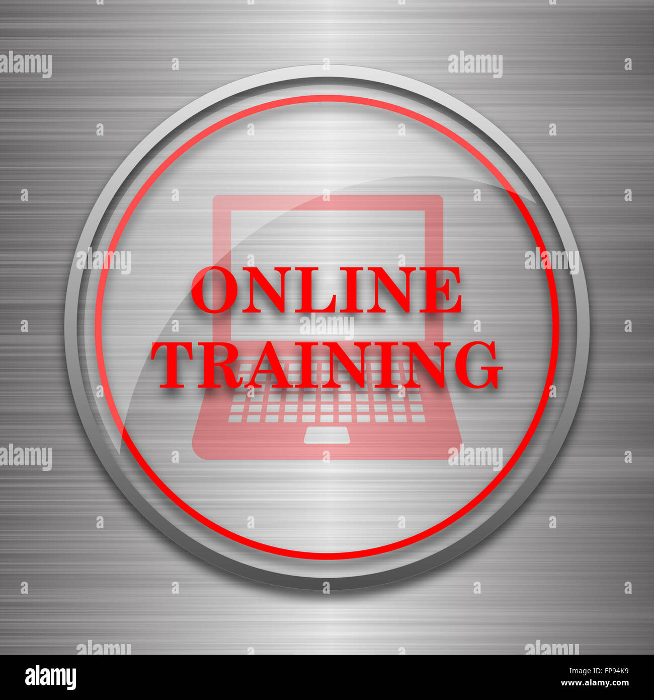 Online training icon. Internet button on metallic background Stock ...