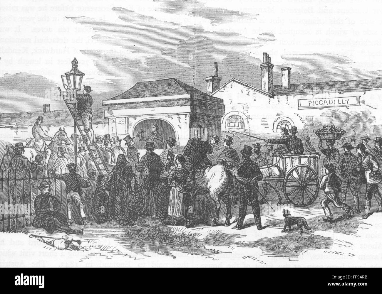 LONDON: Belgravia: Sale of Hyde Park Turnpike, antique print 1880 Stock ...