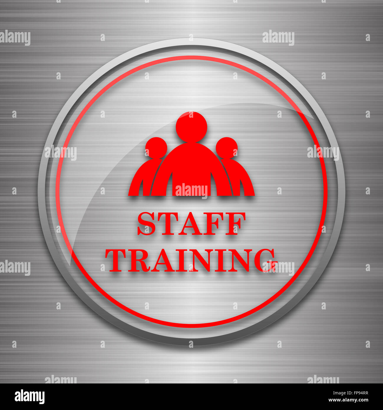 Staff training icon. Internet button on metallic background Stock Photo ...