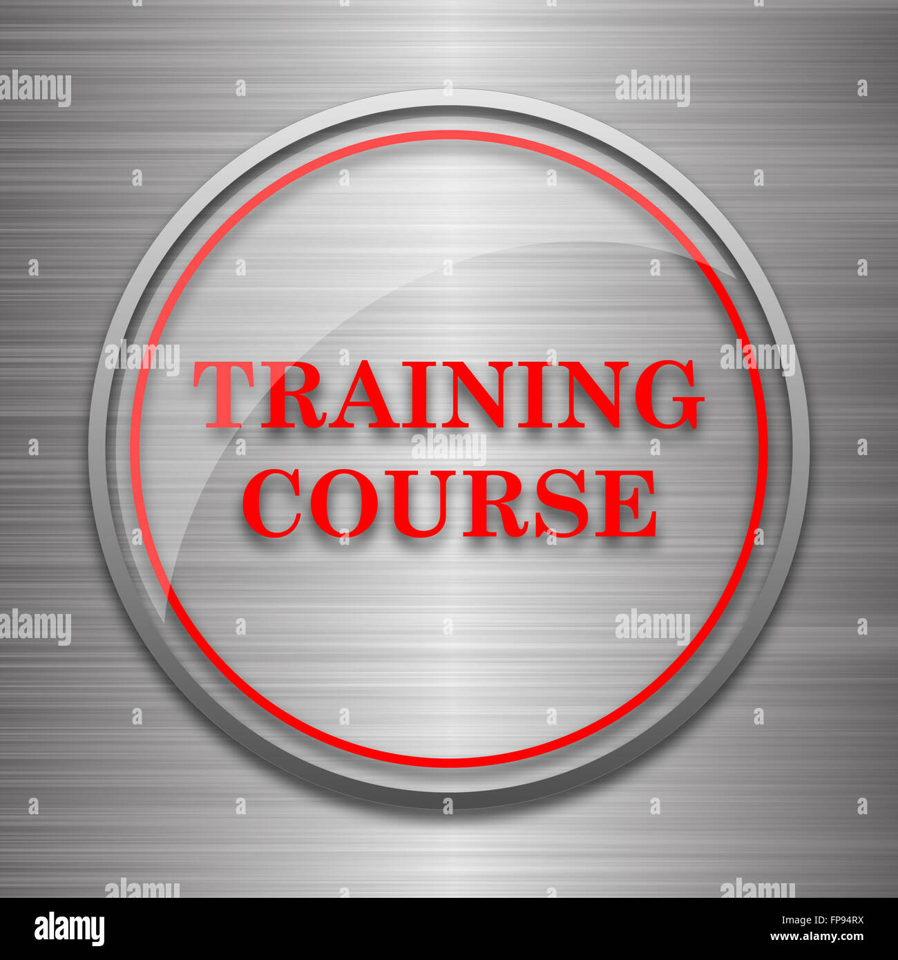 Training course icon. Internet button on metallic background Stock ...
