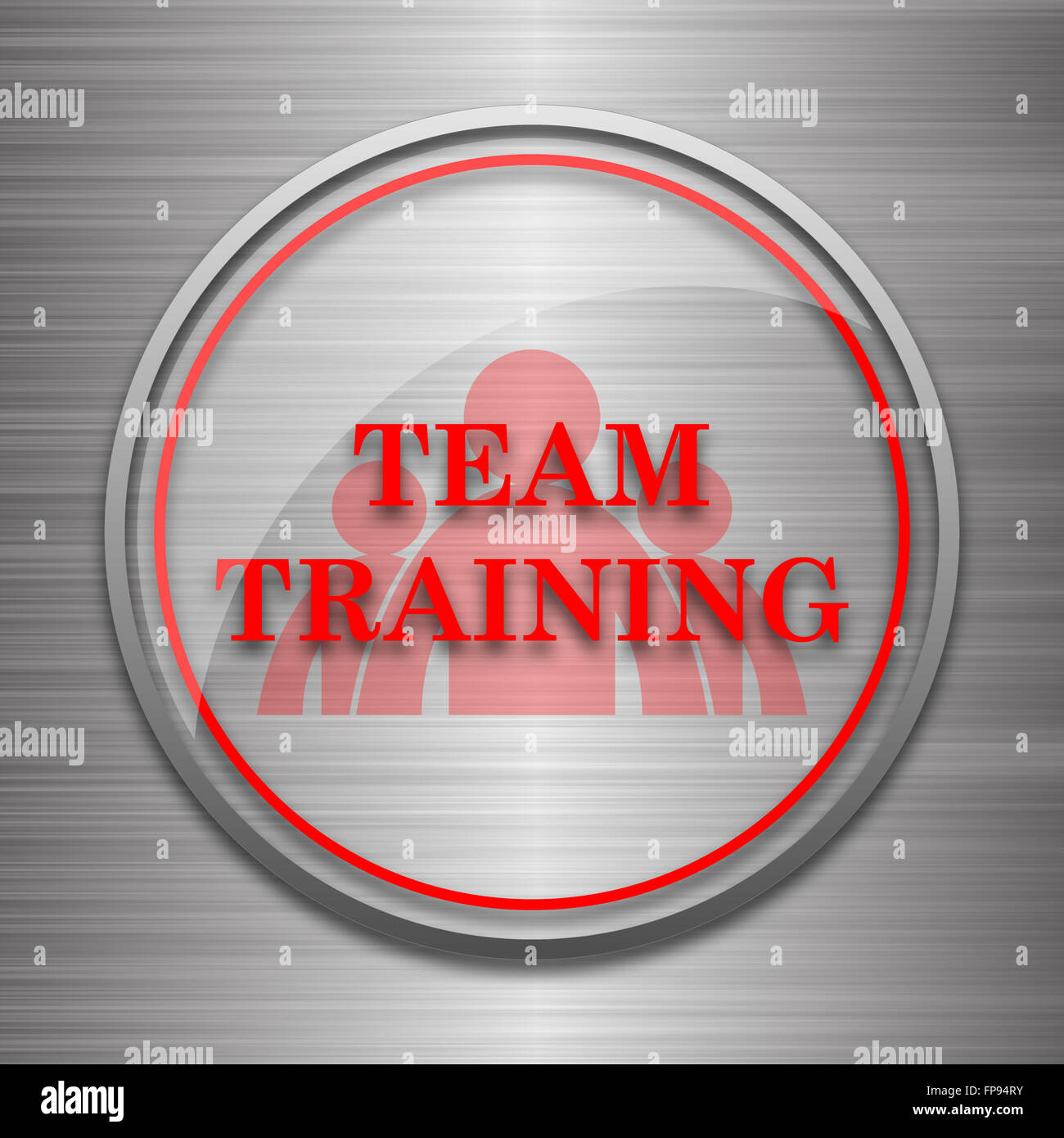 Team training icon. Internet button on metallic background Stock Photo ...