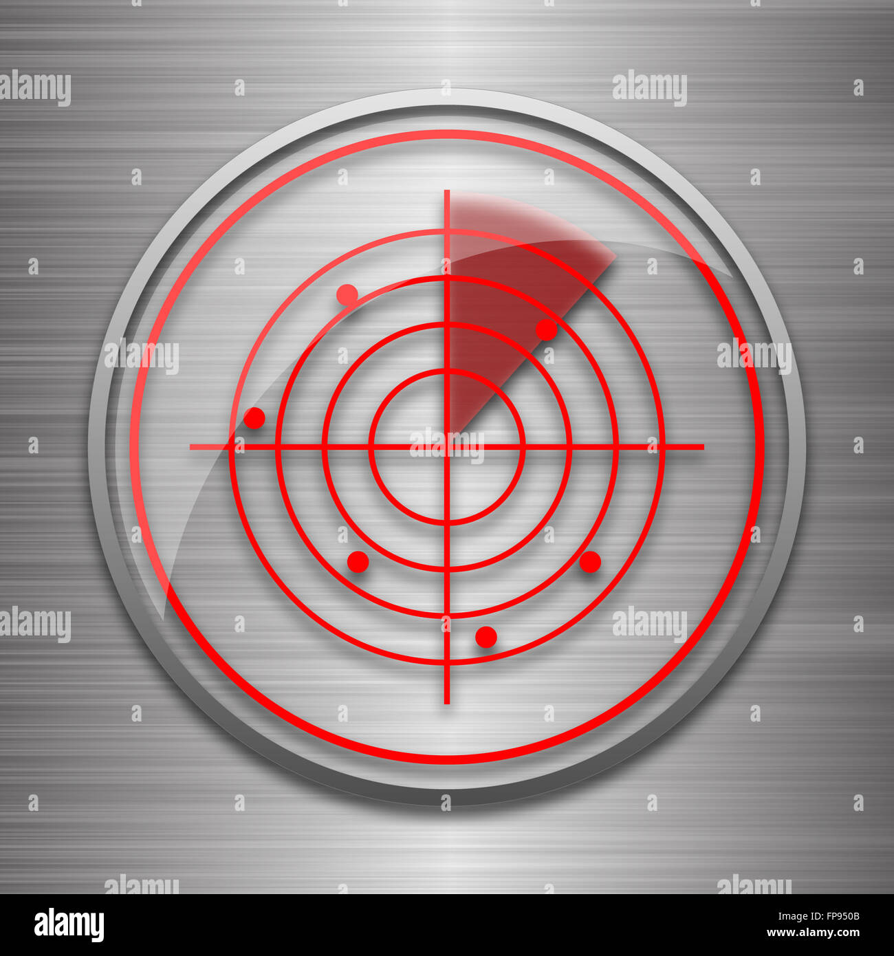 Radar icon. Internet button on metallic background Stock Photo - Alamy