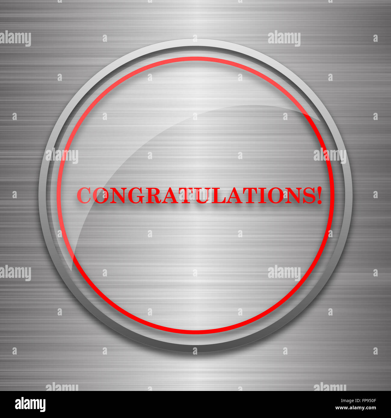 Congratulations icon. Internet button on metallic background Stock ...