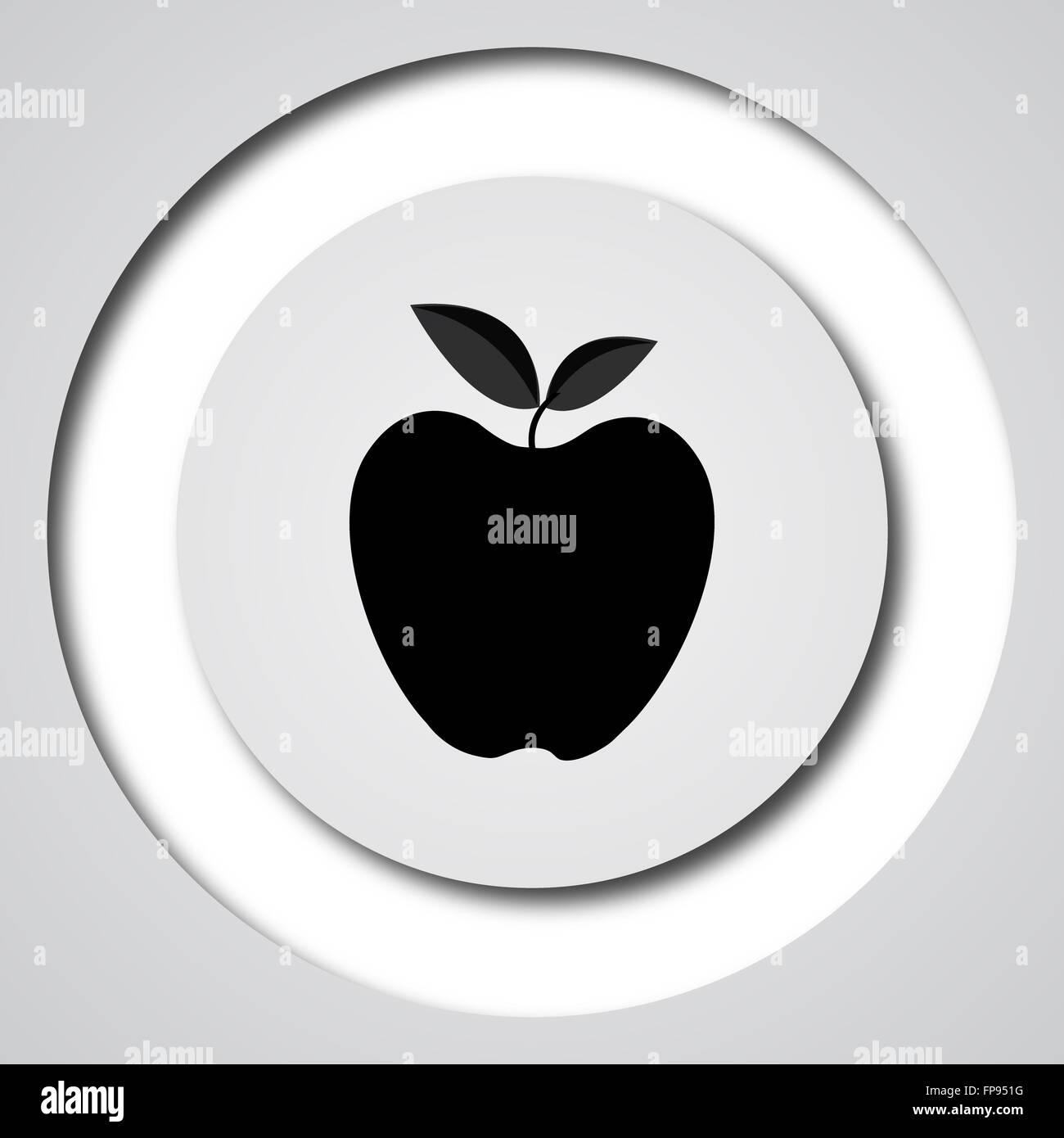 Apple icon. Internet button on white background Stock Photo - Alamy