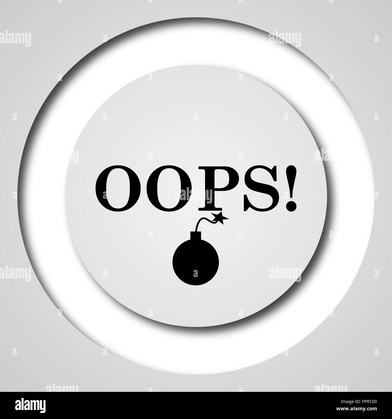 Oops icon. Internet button on white background Stock Photo - Alamy