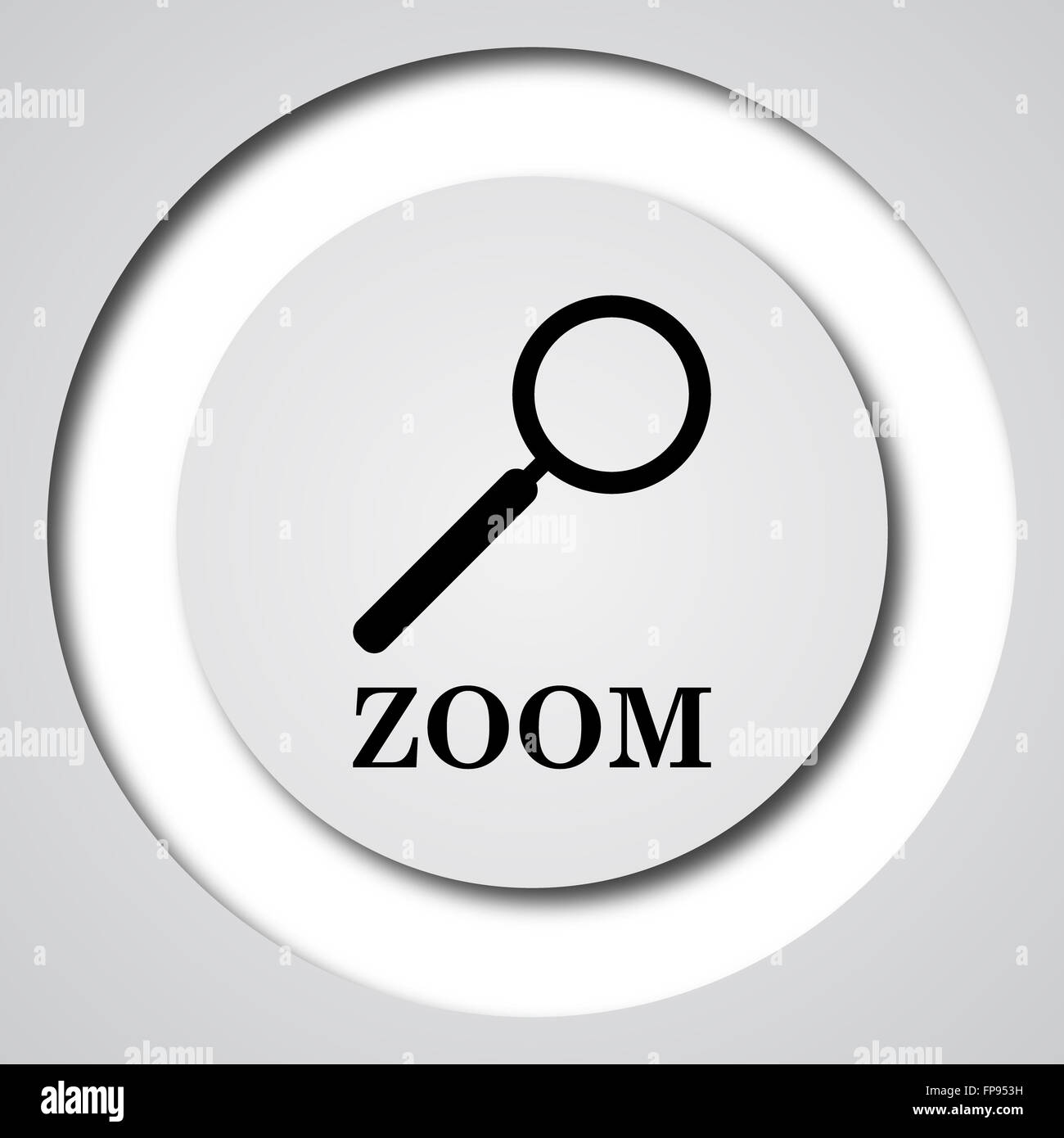 Zoom with loupe icon. Internet button on white background Stock Photo ...