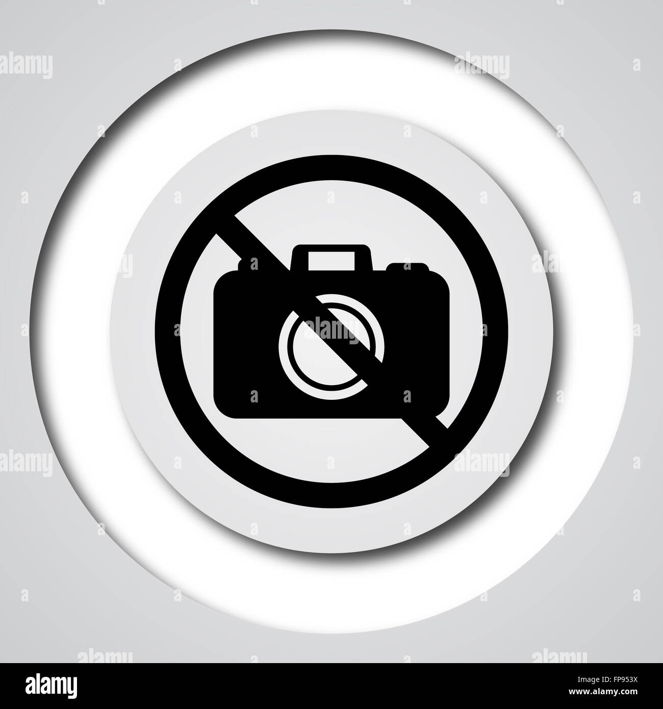 Forbidden camera icon. Internet button on white background Stock Photo ...