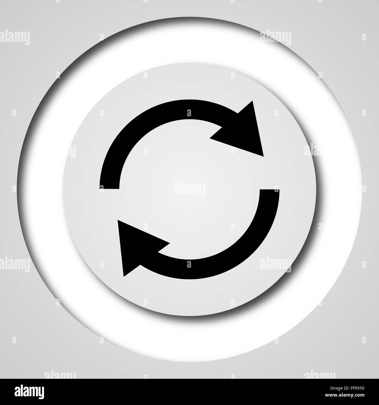 Reload two arrows icon. Internet button on white background Stock Photo ...