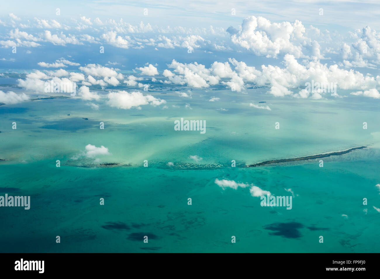 Aerial panorama of the coast of Belize and its barrier islands Stock ...