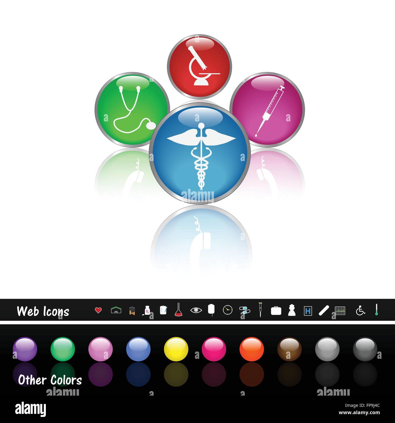 Image of various colorful medical web buttons Stock Vector Image & Art ...