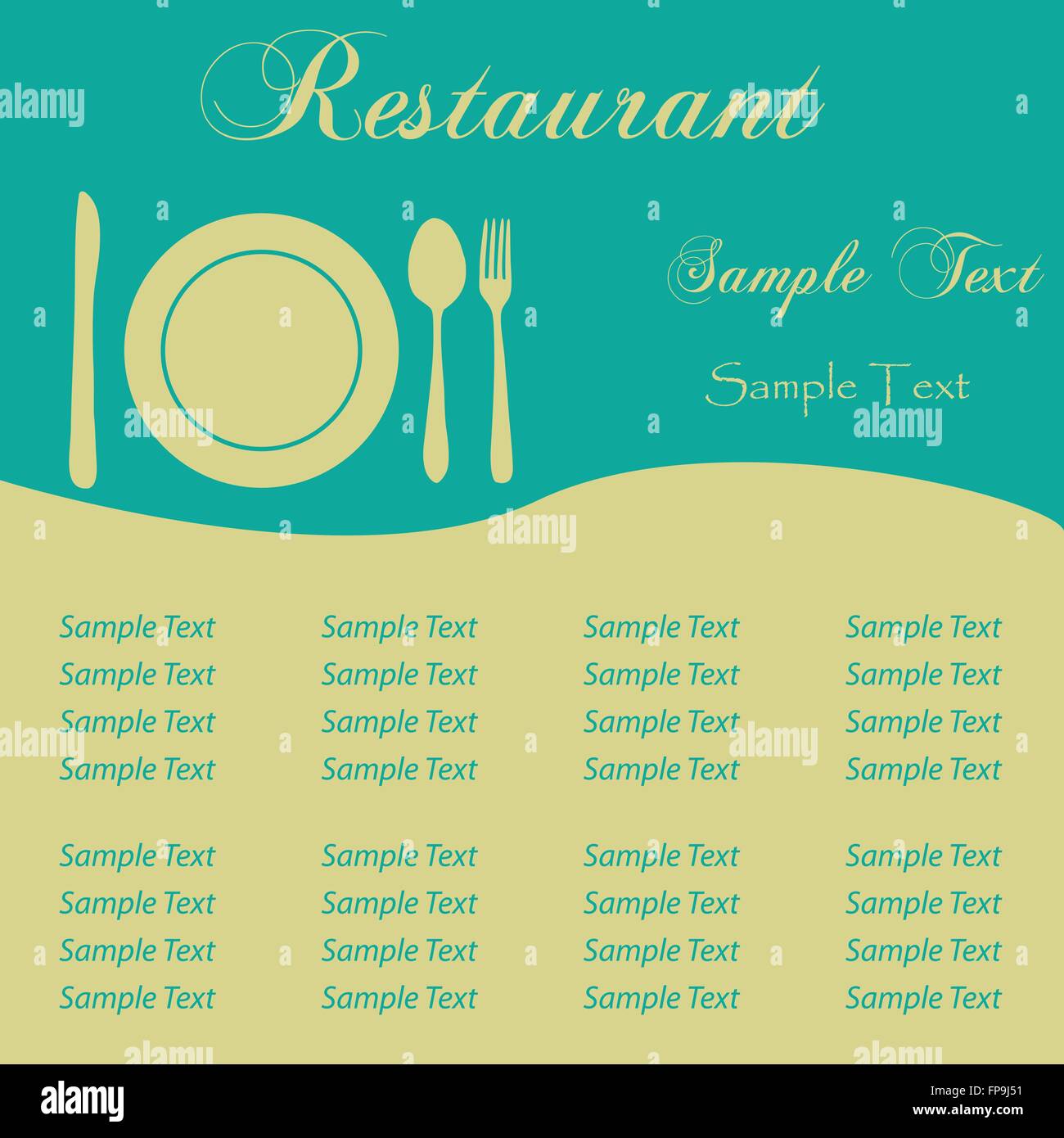 Image of a sample restaurant menu with editable text Stock Vector Image ...