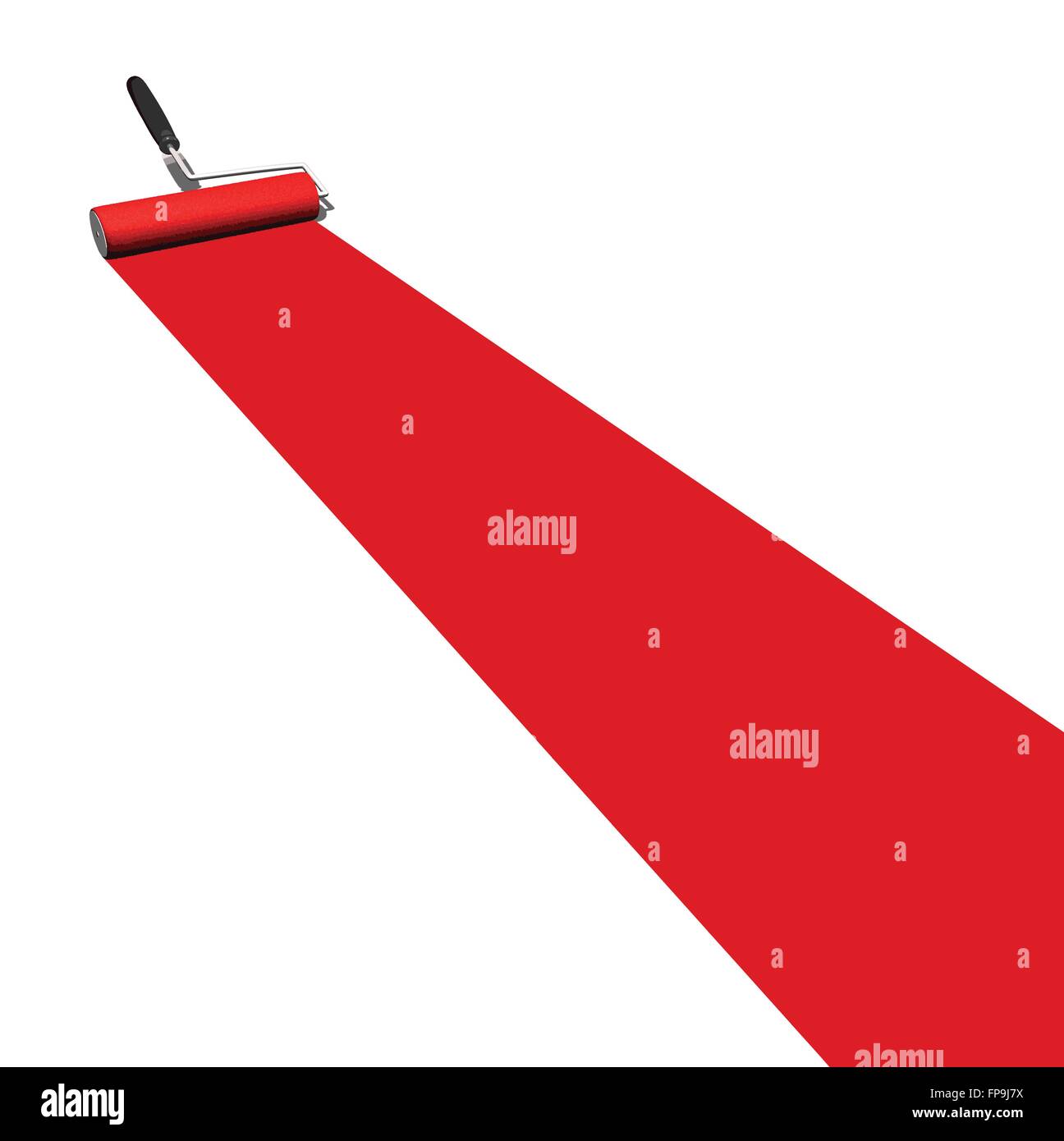 Image of a red paint roller isolated on a white background Stock Vector ...