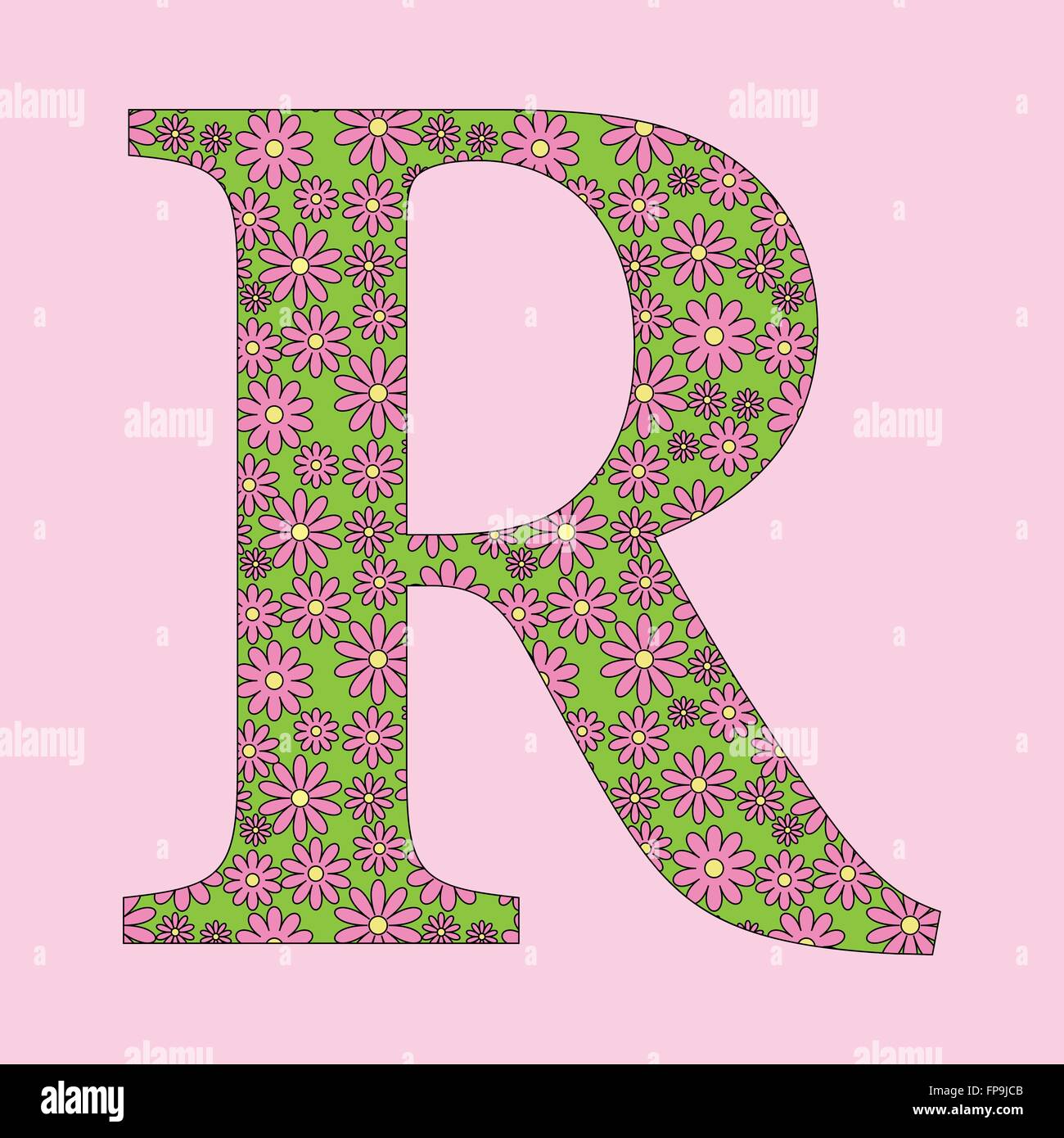Image of a flower alphabet font vector illustration Stock Vector Image ...
