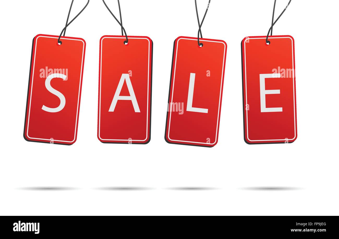 Illustration of red sale tags isolated on a white background Stock ...