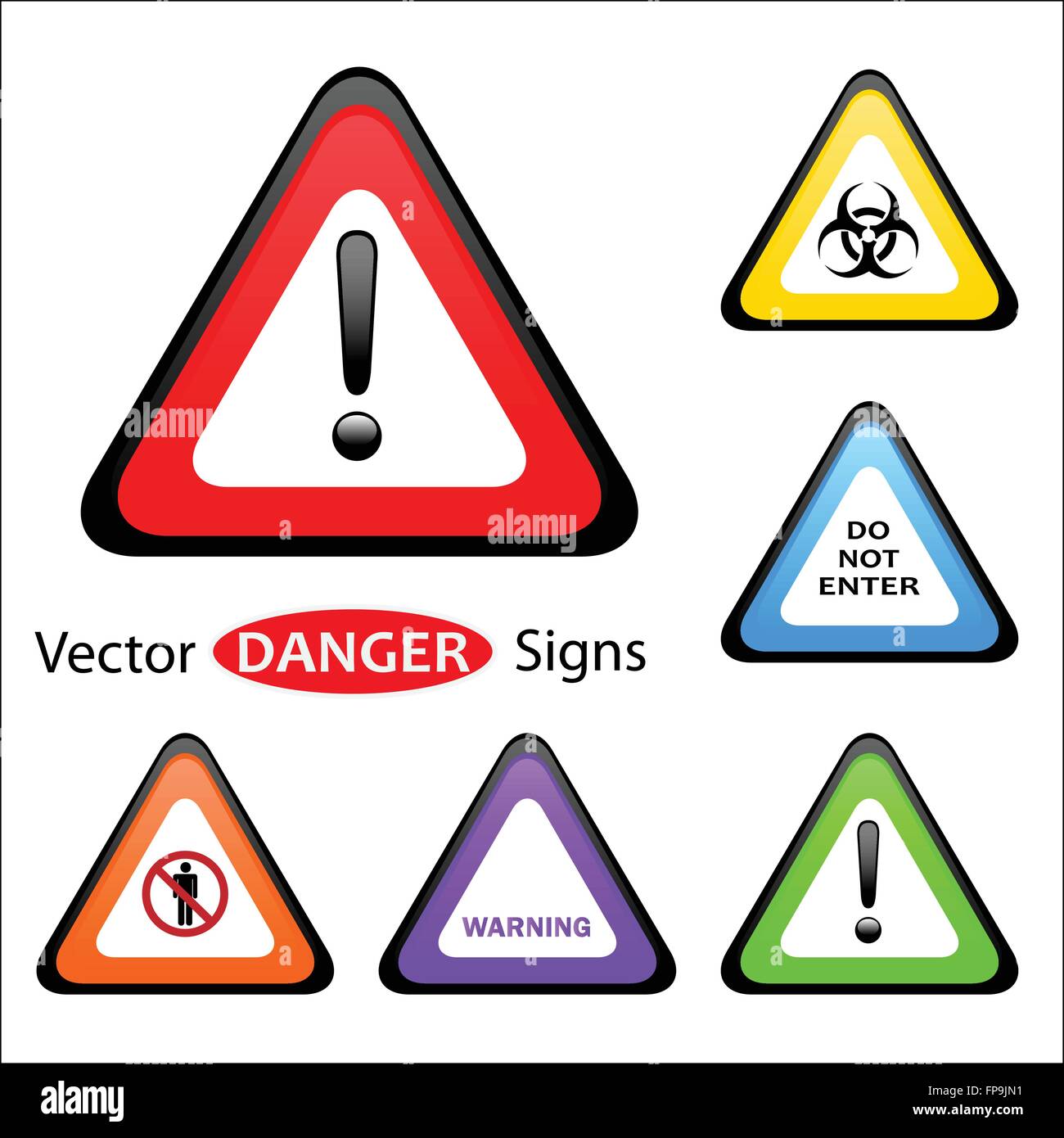 Hazard danger warning signs on Stock Vector Images - Alamy