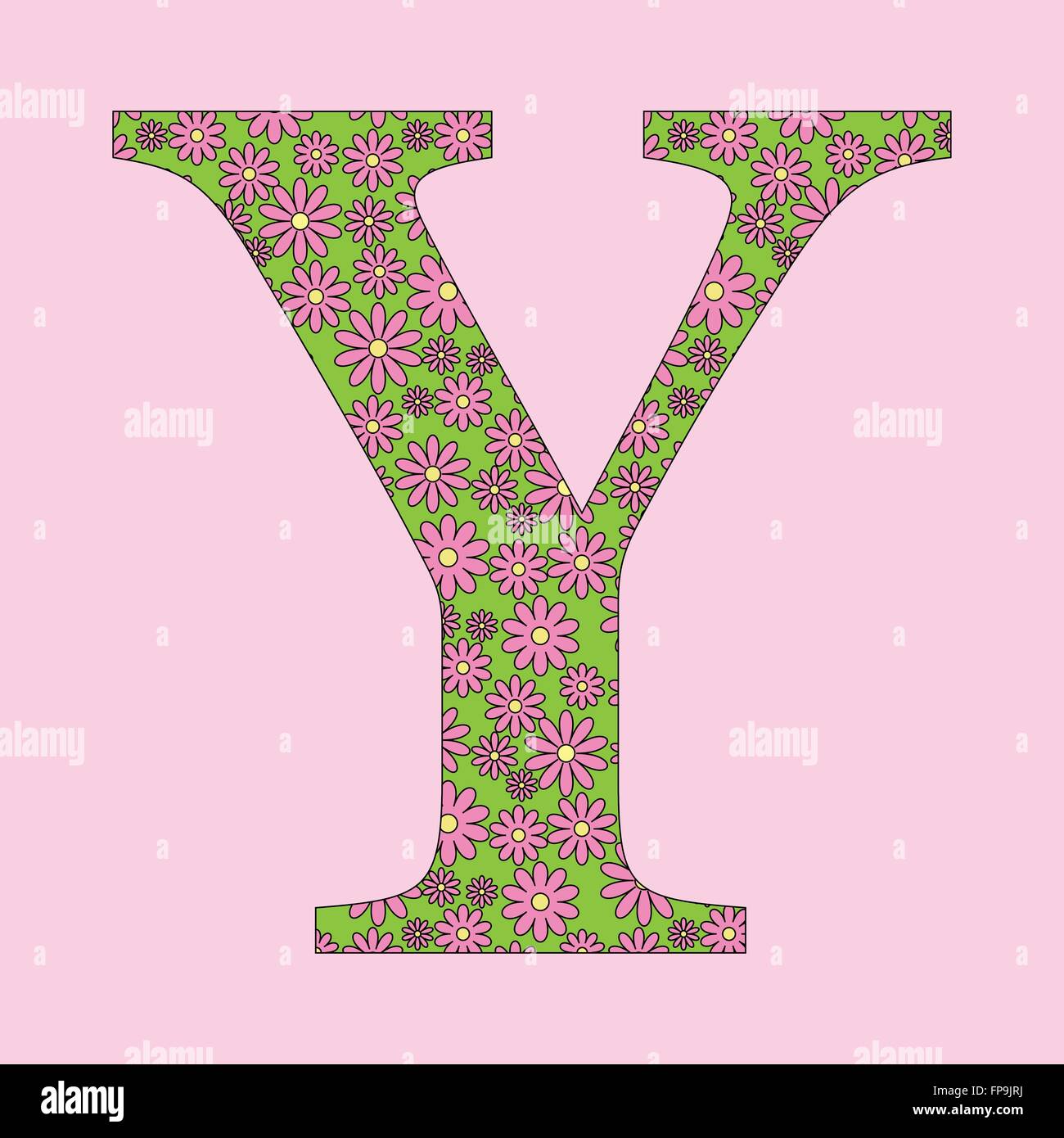 Floral Font Letter Y Stock Photos & Floral Font Letter Y Stock Images ...