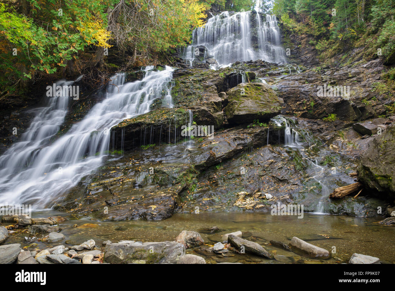 Beaver Brook Falls Natural Area in Colebrook, New Hampshire USA during ...