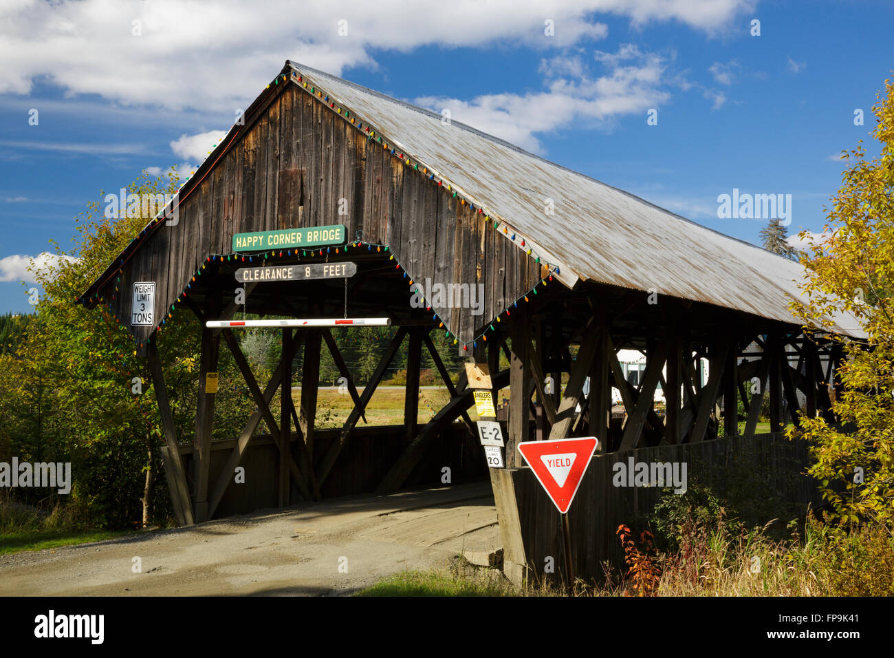 Happy Corner Covered Bridge in Pittsburg, New Hampshire USA during the ...